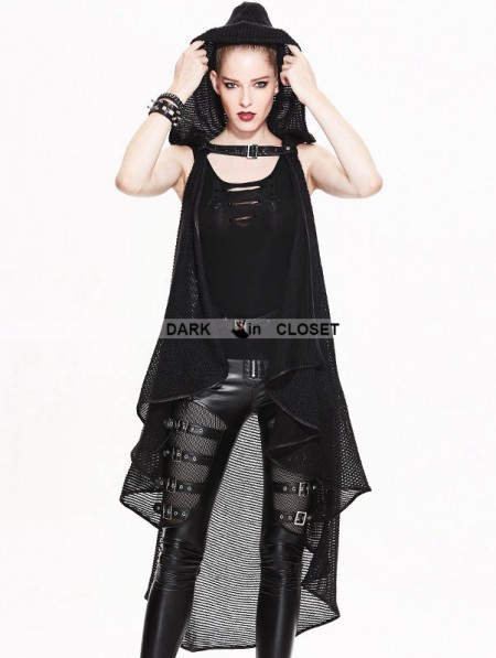 Devil Fashion Black Gothic Irregular Vest For Women
