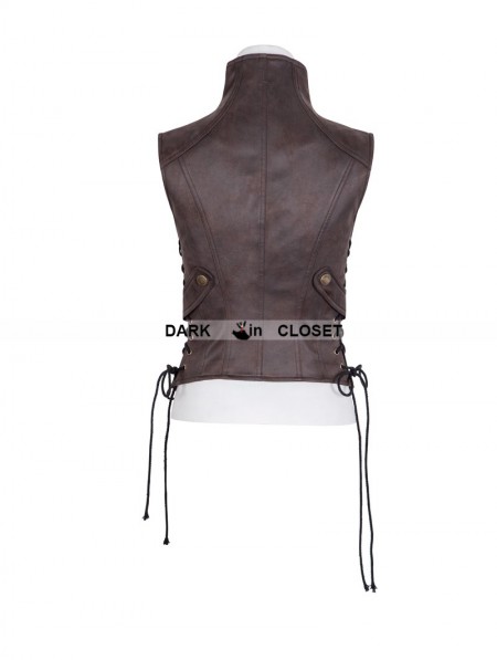 Punk Rave Brown Steampunk Waistcoat for Women - DarkinCloset.com Punk Rave Brown Steampunk Waistcoat for Women - DarkinCloset.com