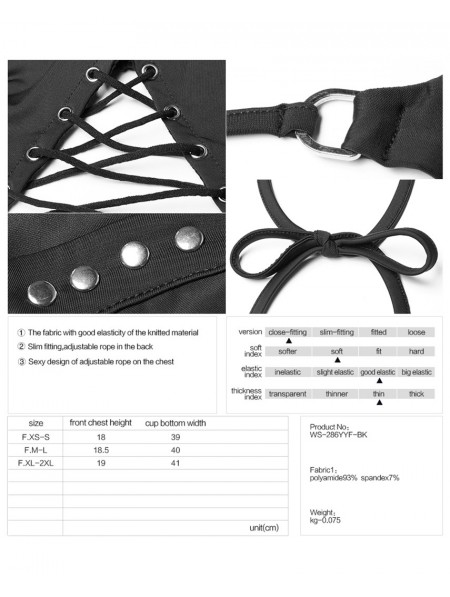 Punk Rave Black Gothic Punk Bathing Suit For Women