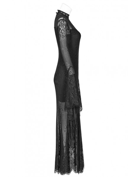 Punk Rave Black Gothic Daily Wear Lace Maxi Dress - DarkinCloset.com Punk Rave Black Gothic Daily Wear Lace Maxi Dress - DarkinCloset.com
