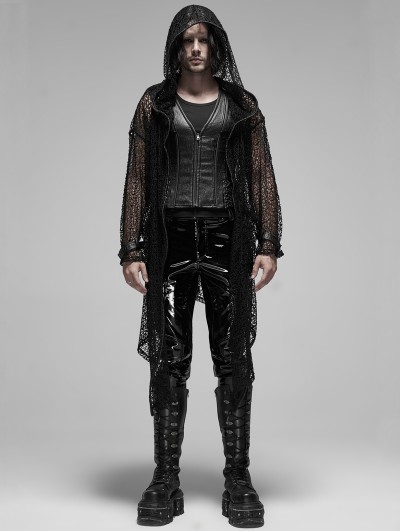 Pentagramme Black Gothic Hooded Double-Breasted Coat for Women ...