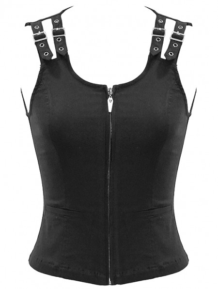 Devil Fashion Black Sexy Gothic Punk Tank Top For Women