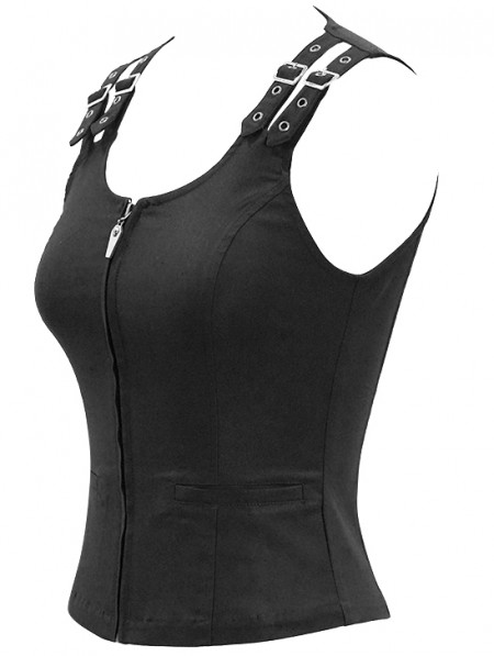 Devil Fashion Black Sexy Gothic Punk Tank Top For Women