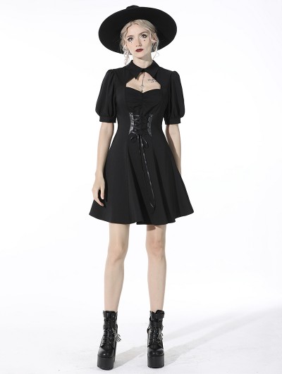 Dark in Love Black Gothic Rebel Girl Daily Wear Short Sleeve Dress ...