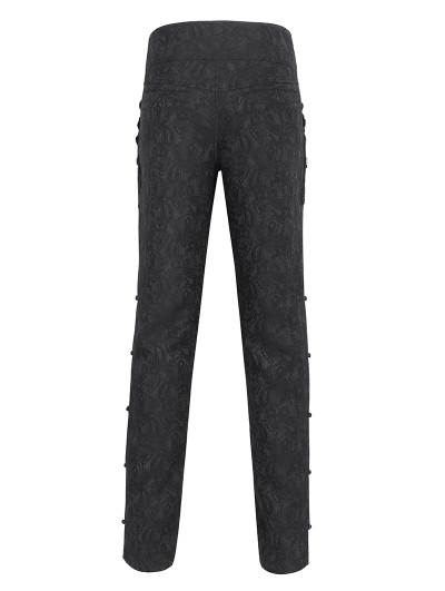Devil Fashion Black Gothic Retro Button Jacquard Party Pants Devil Fashion Black Gothic Retro Button Jacquard Party Pants
